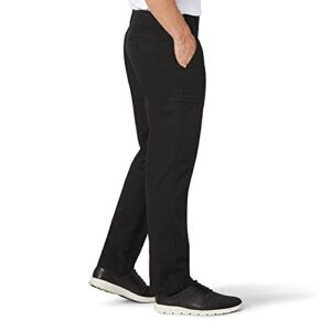 Lee Men's Performance Series Extreme Comfort Canvas Relaxed Fit Cargo Pant, Black, 38W x 30L