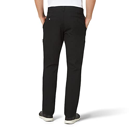 Lee Men's Performance Series Extreme Comfort Canvas Relaxed Fit Cargo Pant, Black, 38W x 30L