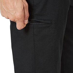 Lee Men's Performance Series Extreme Comfort Canvas Relaxed Fit Cargo Pant, Black, 38W x 30L