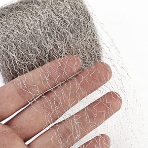 Pandahall 20 Yards Spider Web Lace Net 3 Inches Silver Mesh Ribbon Roll Big Hole Tulle for DIY Craft Flower Gift Packaging Skirt Making Door Curtain Background