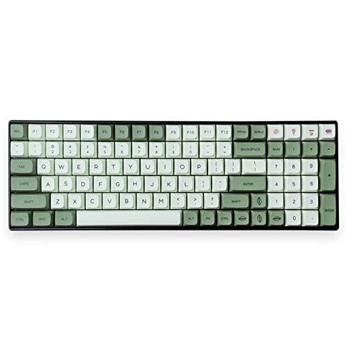 Matcha Keycaps Set 124 Keys PBT XDA Profile Keycaps Dye Sublimation Fit for 61/64/87/104/108 Cherry Mx Switches Mechanical Keyboard