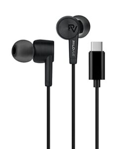 palovue usb type c headphones in ear earphones earbuds with mic and volume control compatible for google pixel samsung oneplus huawei sony macbook soundflow