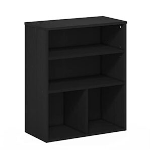 furinno pasir 3 tier display bookcase, black oak