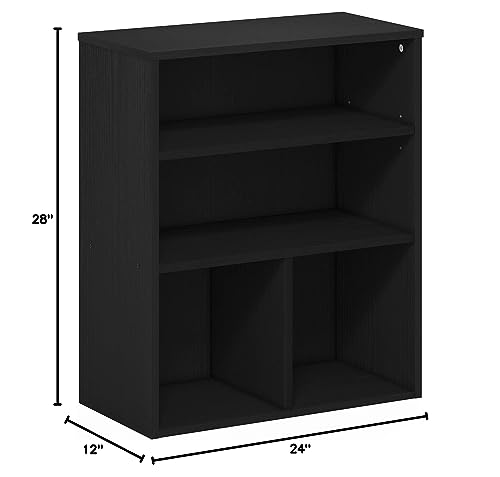 Furinno Pasir 3 Tier Display Bookcase, Black Oak