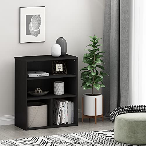 Furinno Pasir 3 Tier Display Bookcase, Black Oak