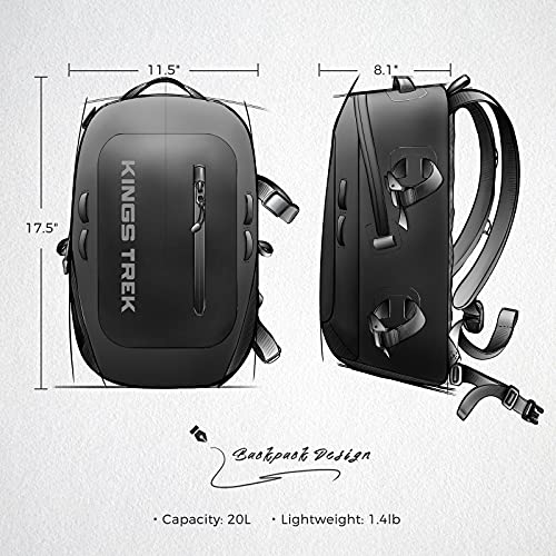 KINGS TREK Dry Bag, TPU Waterproof Backpack with Airtight Zipper, 20L Floating Waterproof Pack with Phone Case (Black, 20L)