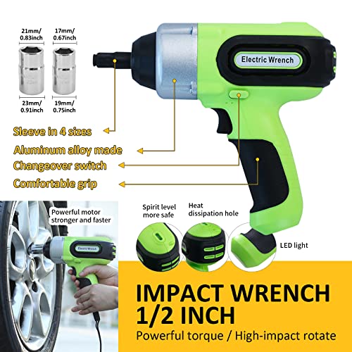 Simtamy Electric Car Jack Kit 5 Ton 12V Hydraulic Jack with Electric Impact Wrench and Tire Inflator, Portable Emergency Car Lift Tire Change Tools