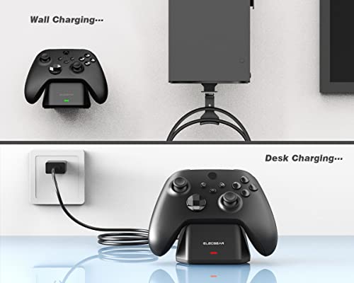 ElecGear Xbox Solo Charging Dock with 1200mAh Rechargeable Battery, Wall Mount and Desktop Dual Purposes USB Charger Stand Docking Station for Xbox Series X|S, Xbox One, S, X Wireless Controller