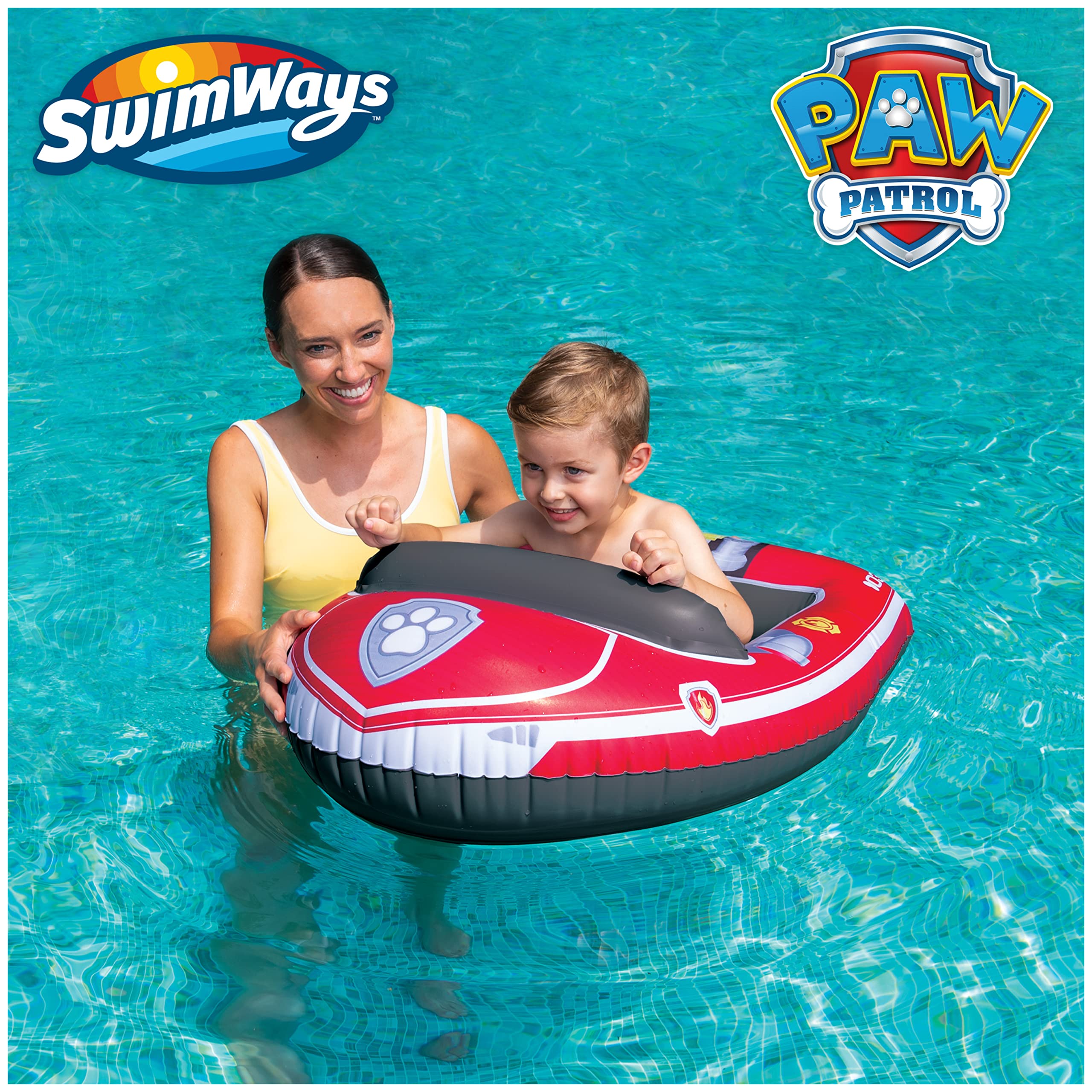 Swimways Nickelodeon Paw Patrol Marshall Inflatable Water Boat Vehicle for Kids Ages 3+