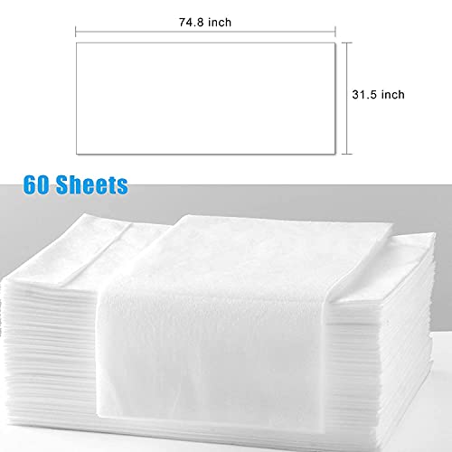 60Pcs Disposable Bed Sheets Non-Woven Fabric Massage Bed Cover Breathable Disposable Massage Table Sheets 31.5"X 75" for Spa, Massage,Beauty Salon, Hotels