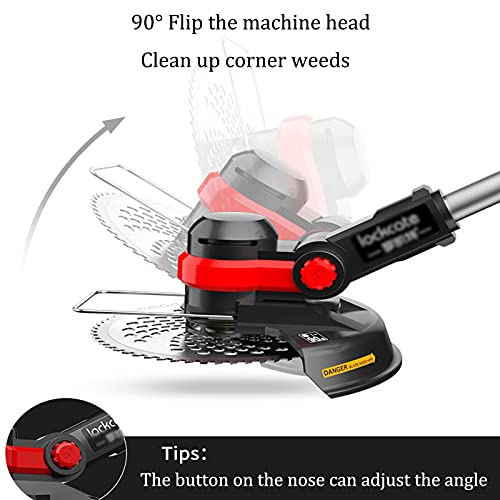 JNYB 2-in-1 Cordless Garden Trimmer, 20V Grass Trimmer/Edger with 1 2Ah Batteries & Charger, Adjustable Head and Telescopic Handle Grass Cutter Machine