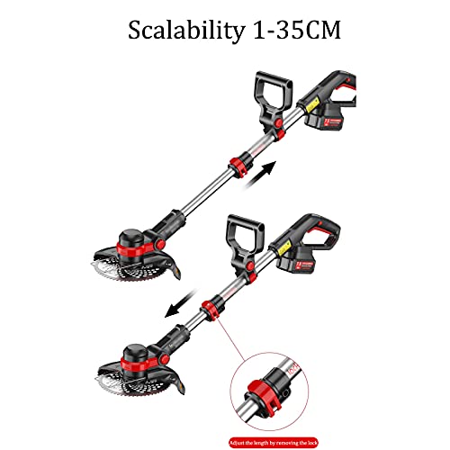 JNYB 2-in-1 Cordless Garden Trimmer, 20V Grass Trimmer/Edger with 1 2Ah Batteries & Charger, Adjustable Head and Telescopic Handle Grass Cutter Machine