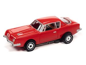 auto world thunderjet r34 1963 studebaker avanti (red) ho scale slot car