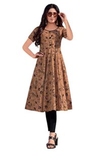 miraan women's cotton printed readymade kurti xx-large brown