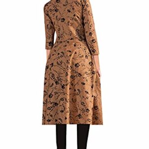 Miraan Women's Cotton Printed Readymade Kurti XX-Large Brown