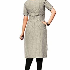 Miraan Women's Cotton Printed Readymade Kurti Small Grey