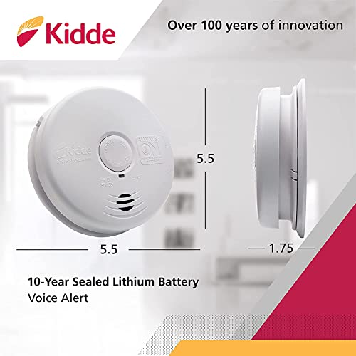 Kidde Hardwired Smoke Detector, 10-Year Battery Backup, Interconnect, Test-Silence Button, 2 Pack