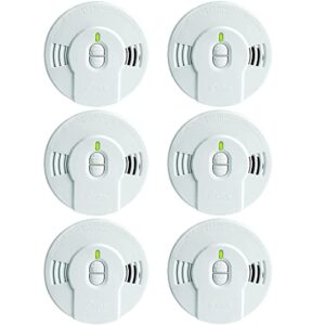 kidde smoke detector, 10-year battery, led indicators, replacement alert, test-reset button, 6 pack