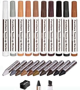 furniture markers touch up, lifreer 21 pcs wood filler floor scratch repair kits, wood markers and wax sticks with sharpener kit for funiture repair,floor scratch