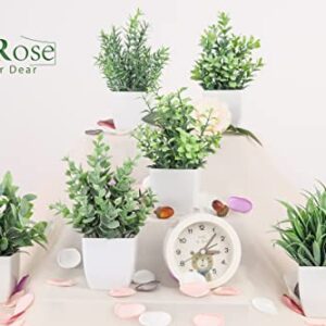 Der Rose 6 Packs Small Fake Plants Artificial Plants in Pots for Home Bathroom Bedroom Living Room Decor Indoor