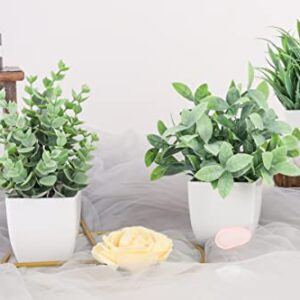 Der Rose 6 Packs Small Fake Plants Artificial Plants in Pots for Home Bathroom Bedroom Living Room Decor Indoor