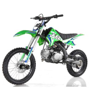 apollo db-x18 125cc rfz racing dirt bike, twin spare heave duty steel frame (green)