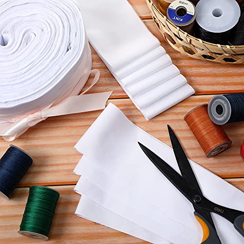 100 Pieces Jelly Fabric Strips Roll Collection 2.6 Inch Roll up Fabric Quilting Strip White Solid Color Fabric Bundle Precut Patchwork Square for DIY Sewing Crafts