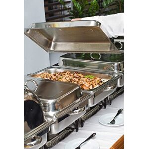 BotaBay Pack of 4 Chafing Dish 8 Quart High-Grade Stainless Steel Pans Chafers and Buffet Warmers Sets with Water Pan, Food Pan, Fuel Holder and Lid Catering Full Size