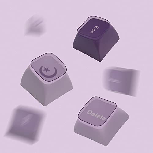 AHHC PBT Japanese Keycaps - Ocean Custom , 123 Keys XVX Profile Keycaps Full Set, for Cherry Gateron MX Switches Mechanical Keyboard (Purple)