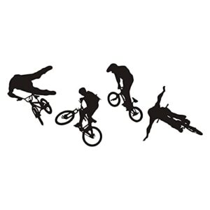 juekui bicycle wall sticker art living room bedroom bmx bike bicycle wall decor sticker vinyl art decal ws97 (black)