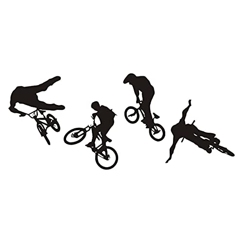 JUEKUI Bicycle Wall Sticker Art Living Room Bedroom BMX Bike Bicycle Wall Decor Sticker Vinyl Art Decal WS97 (Black)