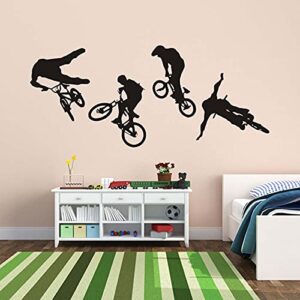 JUEKUI Bicycle Wall Sticker Art Living Room Bedroom BMX Bike Bicycle Wall Decor Sticker Vinyl Art Decal WS97 (Black)