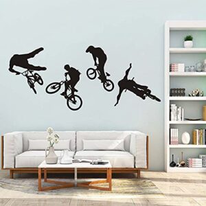 JUEKUI Bicycle Wall Sticker Art Living Room Bedroom BMX Bike Bicycle Wall Decor Sticker Vinyl Art Decal WS97 (Black)