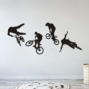 JUEKUI Bicycle Wall Sticker Art Living Room Bedroom BMX Bike Bicycle Wall Decor Sticker Vinyl Art Decal WS97 (Black)