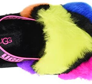 UGG Girls T Fluff Yeah Party Spots Slipper, Black, 10 Toddler