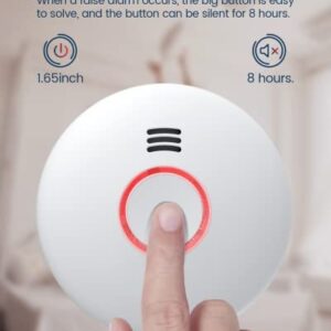 Ecoey WiFi Smoke Detector, WiFi Smoke Alarm with Photoelectric Technology and LED, Smoke Alarm with Test&Silence Function and Low Battery Warning for Home (Not 5G), TUYA APP, FJ158D-H04, 2 Packs