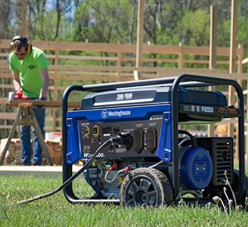 Westinghouse Outdoor Power Equipment 9500 Peak Watt Home Backup Portable Generator, Remote Electric Start with Auto Choke, Transfer Switch Ready, Gas Powered, CO Sensor, CARB Compliant