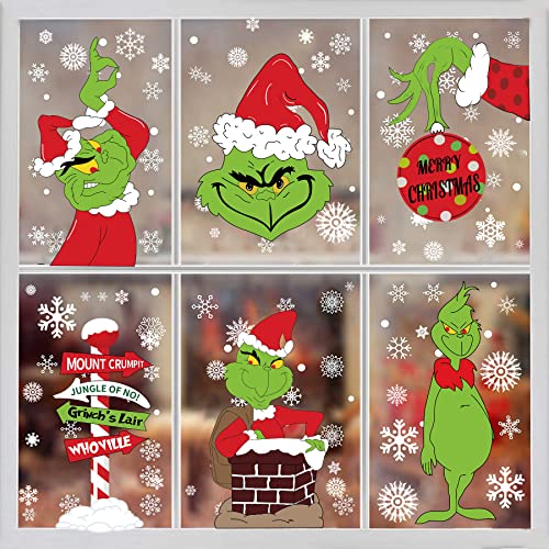 Christmas Window Clings Christmas Window Clings 8Sheet Christmas Decorations Christmas Window Sticker Christmas Window Decals Christmas Window stickers Home School Office Christmas Party Supplies