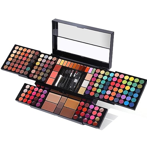 Professional All in One Makeup Kit for Women Full Kit - 186 Colors Make Up Palette Gift Set - Including Eyeshadow, Lip Gloss, Concealer, Highlighter, Contour, Brow Powder, Mascara, Blush & Brush