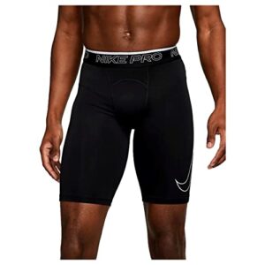 nike pro dri-fit men's long shorts, m, black/white