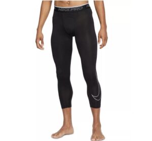 nike pro dri-fit men's 3/4 tights (as1, alpha, x_l, regular, regular, black/white, x-large)