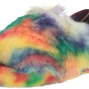 UGG All Gender Adult Fluff Yeah Pride Slipper, Rainbow, Women's Size 5 / Men's Size 3