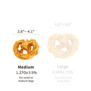 AFreschi Turkey Tendon for Dogs, 2 Rope in a Pack and 2 Pretzel in a Pack, Ingredient Sourced from USA, Alternative to Rawhide, Premium All-Natural, Hypoallergenic, Dog Chew Treat, Easy to Digest