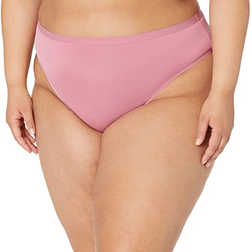 Amazon Essentials Women's High Cut Underwear (Available in Plus Size), Pack of 6, Mauve/Blush/Dark Khaki Green, Large