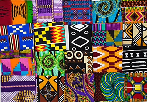 10 Assorted African Print Fabric Pieces, Fat Eighth Fabric Bundle, African Fabric for Quilting | Ankara Fabric Craft Supplies for Face Fabric Make Mask Wb166