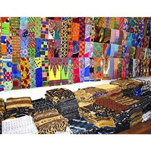 10 Assorted African Print Fabric Pieces, Fat Eighth Fabric Bundle, African Fabric for Quilting | Ankara Fabric Craft Supplies for Face Fabric Make Mask Wb166