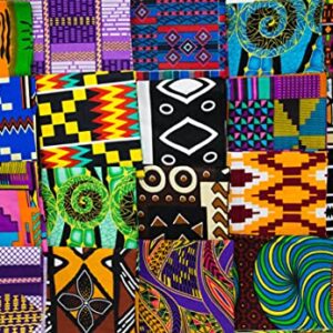 10 Assorted African Print Fabric Pieces, Fat Eighth Fabric Bundle, African Fabric for Quilting | Ankara Fabric Craft Supplies for Face Fabric Make Mask Wb166