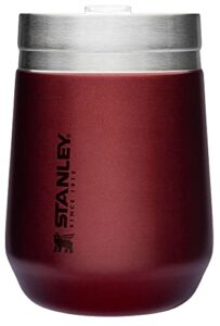 stanley stainless steel go tumbler, 10oz stainless steel vacuum insulated wine tumbler, 5 hours cold, 1.5 hours hot, and 20 hours iced