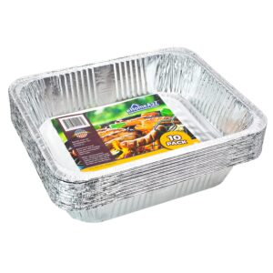 ehomea2z aluminum pans disposable half size (10 pack) 9x13,prepping, roasting, food, storing, heating, cooking, chafers, catering, crawfish trays