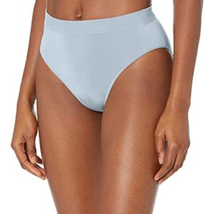 wacoal women's b-smooth high-cut panty, chambray blue, large